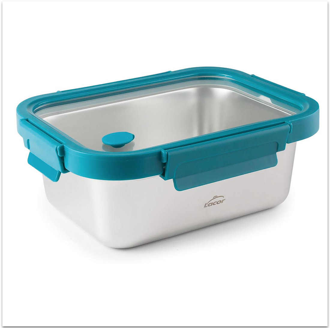 Tupper rectangular de acero inoxidable y tapa cristal - Cocuisine ...